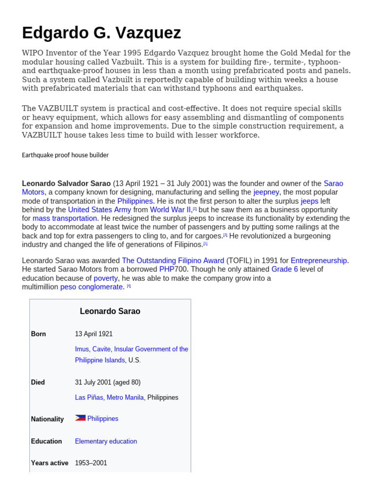 FILIPINO INVENTORSand Their Inventions | PDF