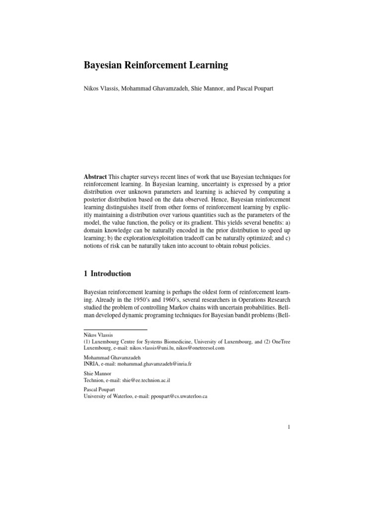 Bayesian RL for Researchers | PDF | Bayesian Inference | Statistical Theory