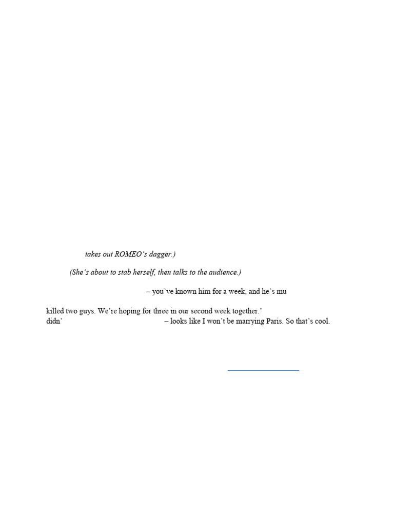 Juliet and This Guy Romeo-MONOLOGUE | PDF