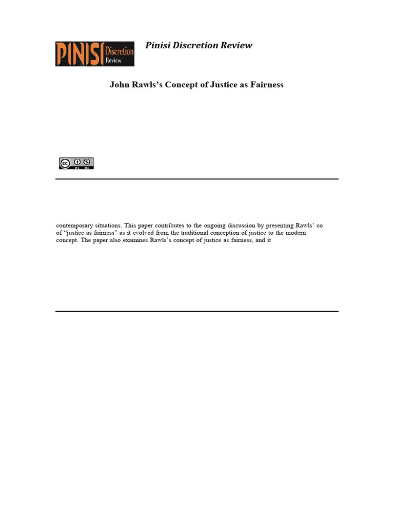 5. John Rawlss Concept of Justice as Fairness | PDF | Justice | Crime ...
