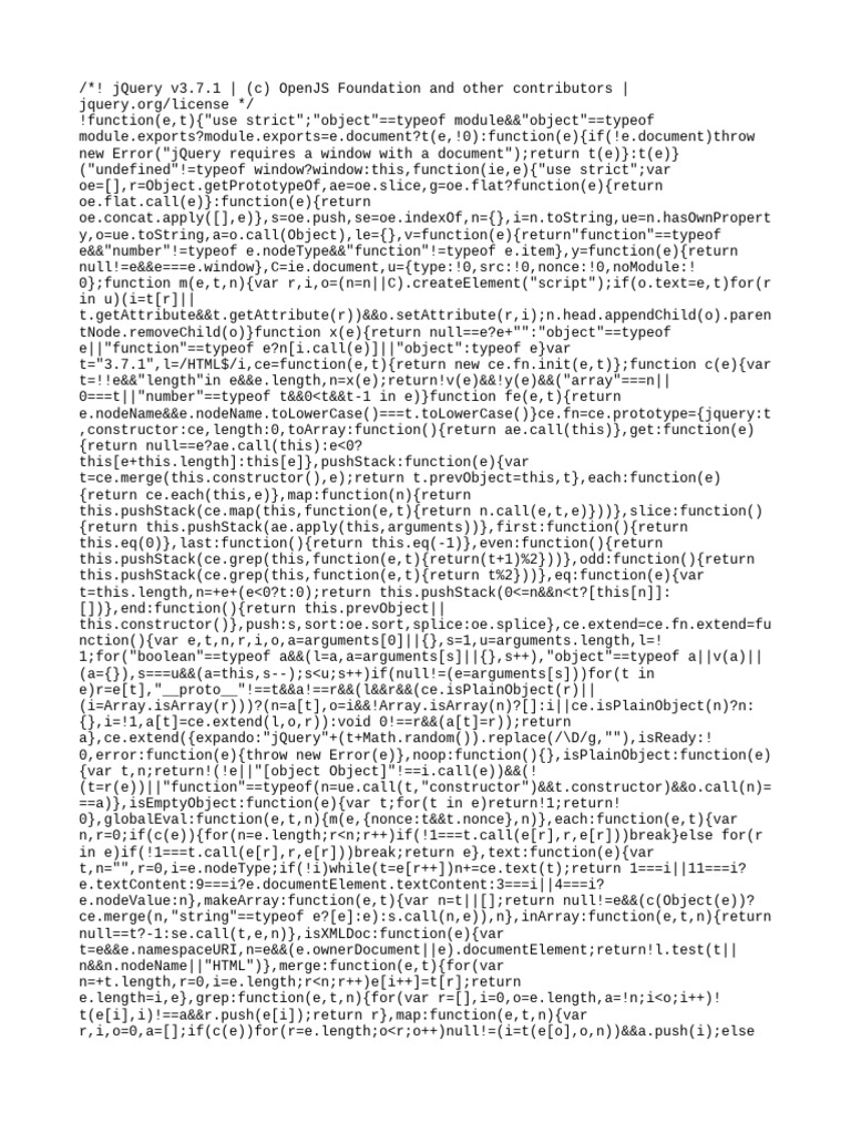 Jquery-3 7 1 Min Js | PDF | Computer Programming | Web Development