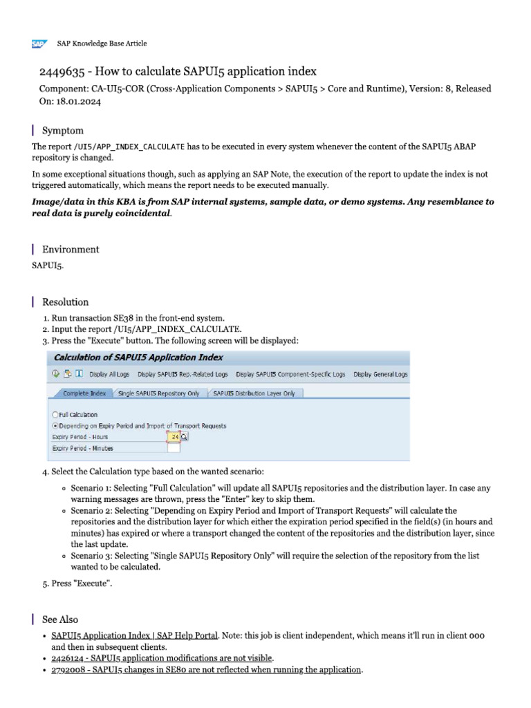 How To Calculate SAPUI5 Application Index | PDF