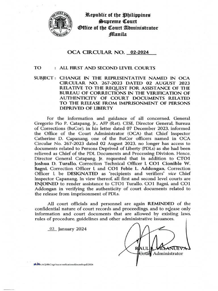 OCA Circular No. 02 2024 | PDF
