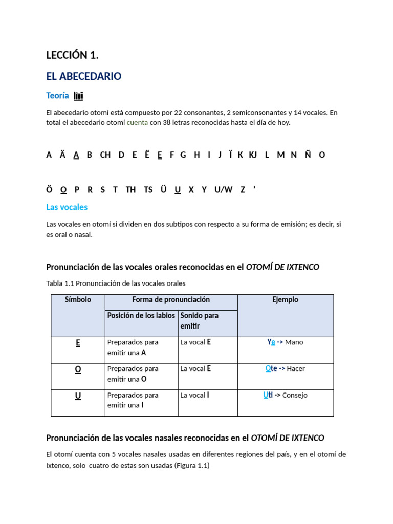 Abecedario Otomí: Consonantes y Vocales | PDF | Vocal | Lengua española