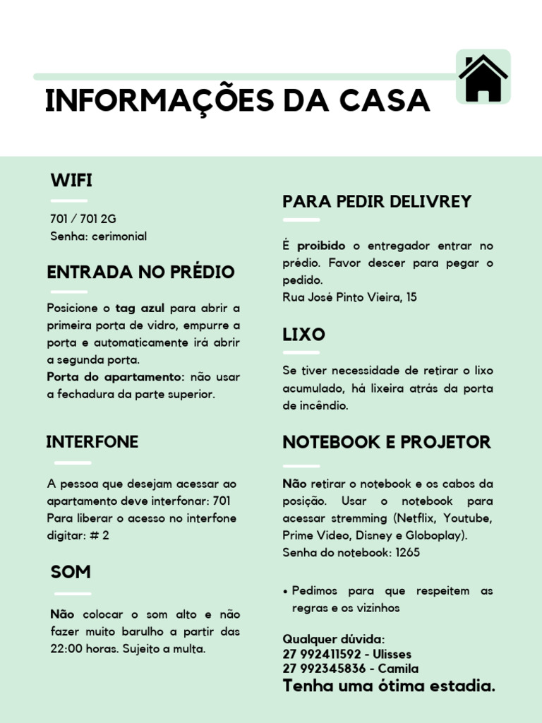 Regras Da Casa Para Hóspedes Airbnb Pdf