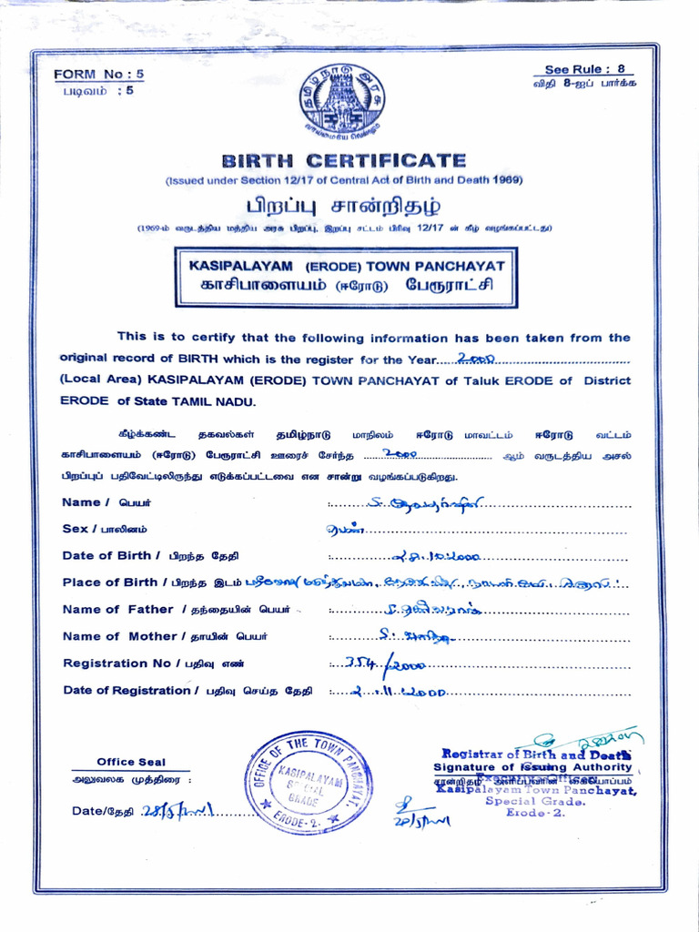 Birth Certificate | PDF