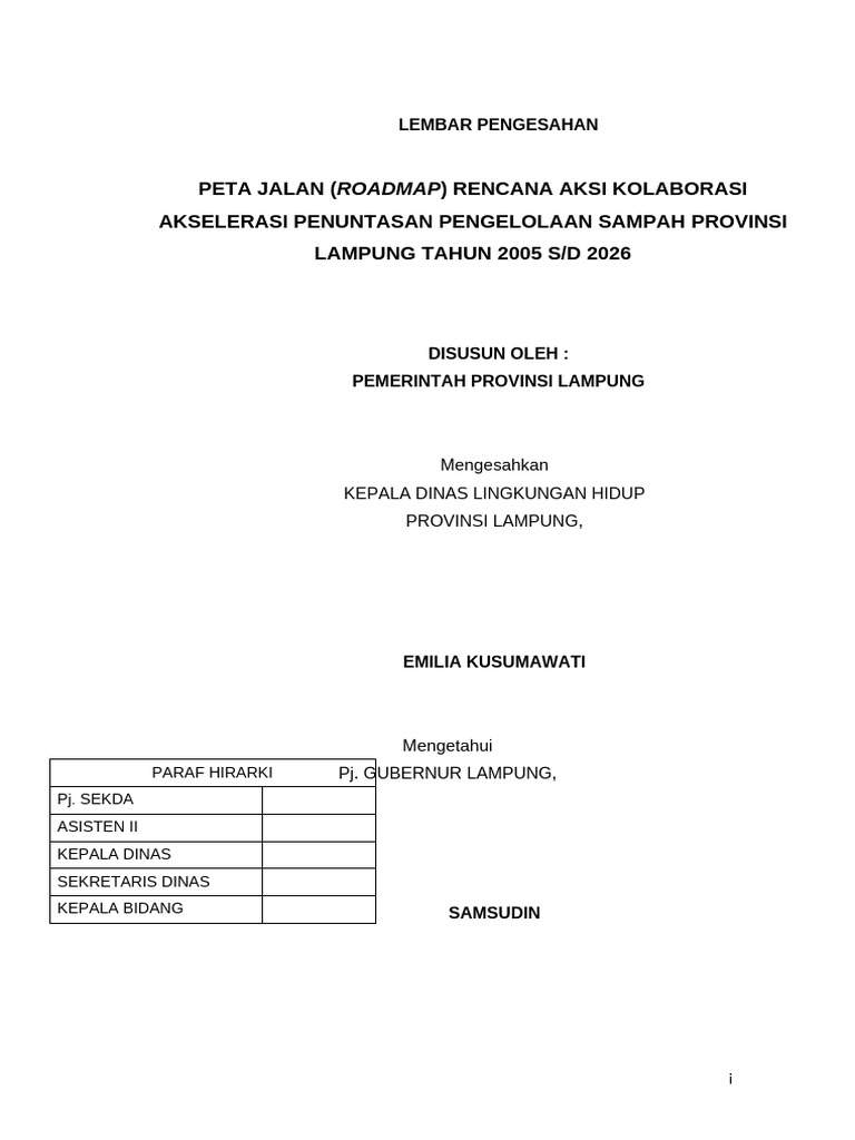Road Map Peta Jalan Penuntasan Pengelolaan Sampah 2025 2026 | PDF