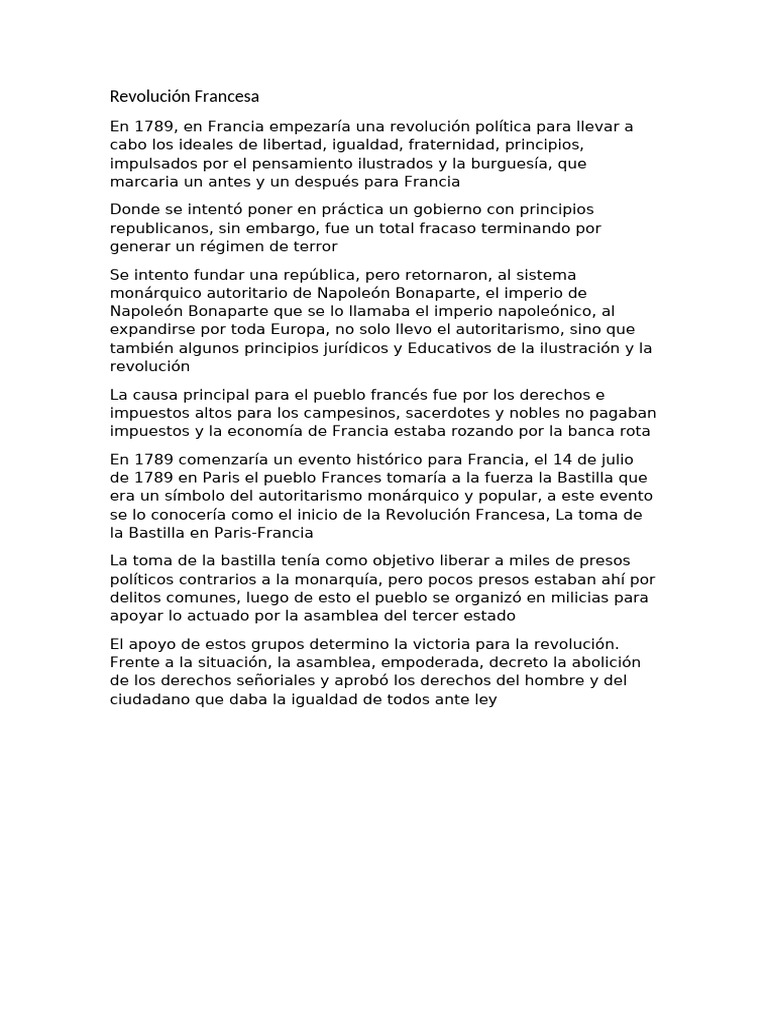 Revolución Francesa: Libertad y Terror | PDF