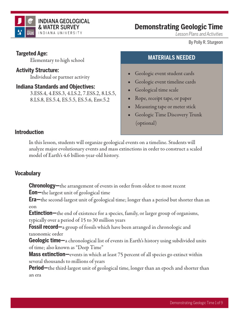 Geologic Time Scale Lesson Plan | PDF | Geologic Time Scale | Nature