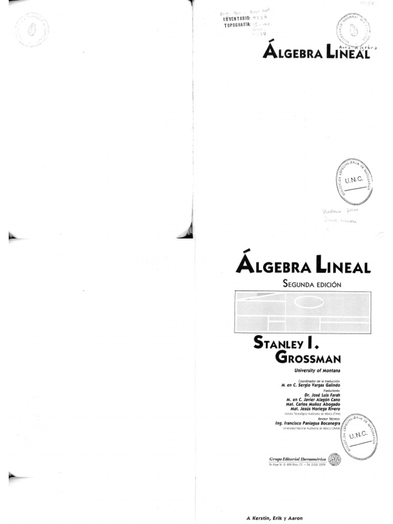 Algebra Lineal Stanley Grossman | PDF