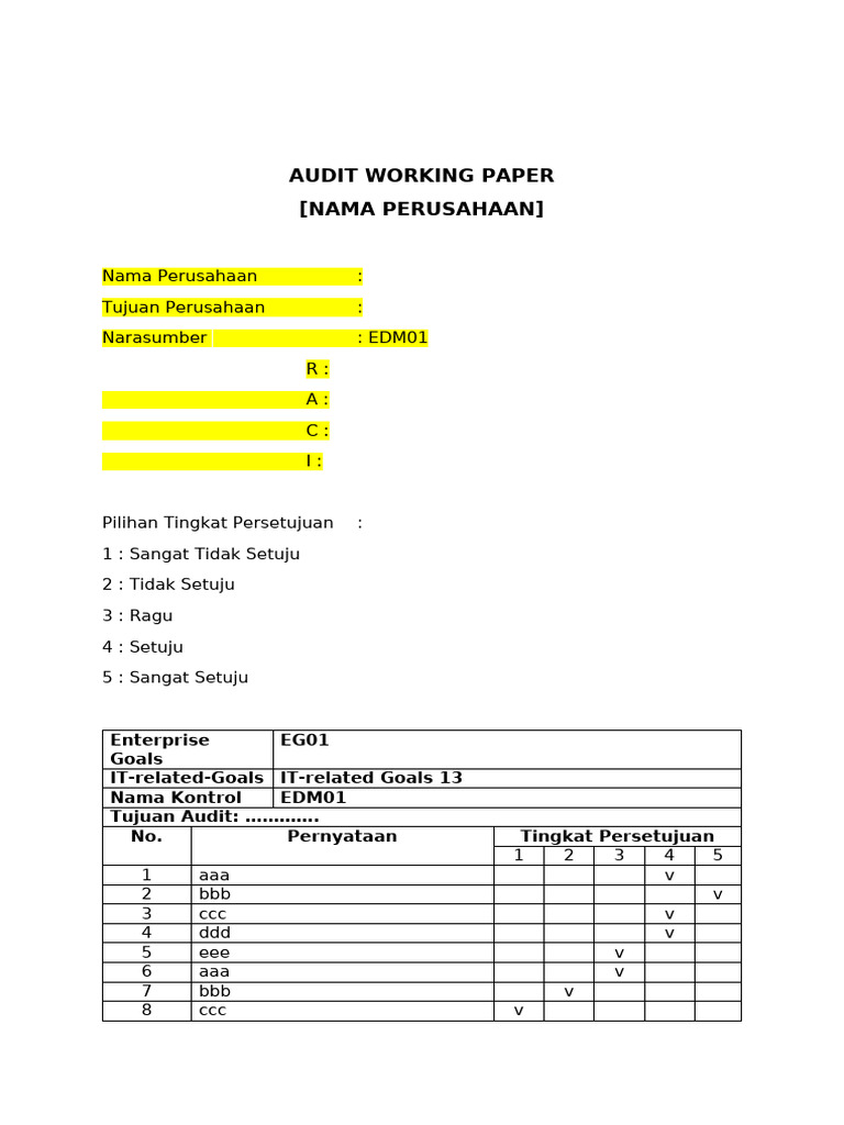 Laporan Audit Working Paper | PDF