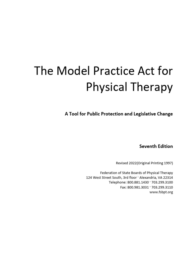 Model Practice Act | PDF | Physical Therapy