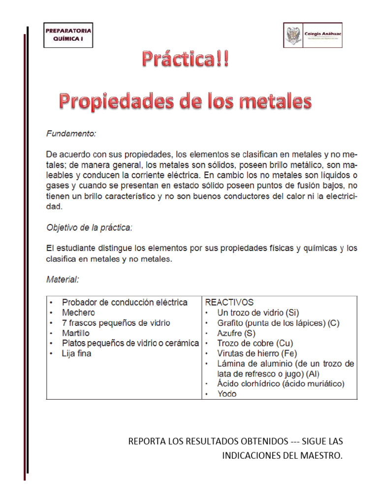 Practica Metales | PDF
