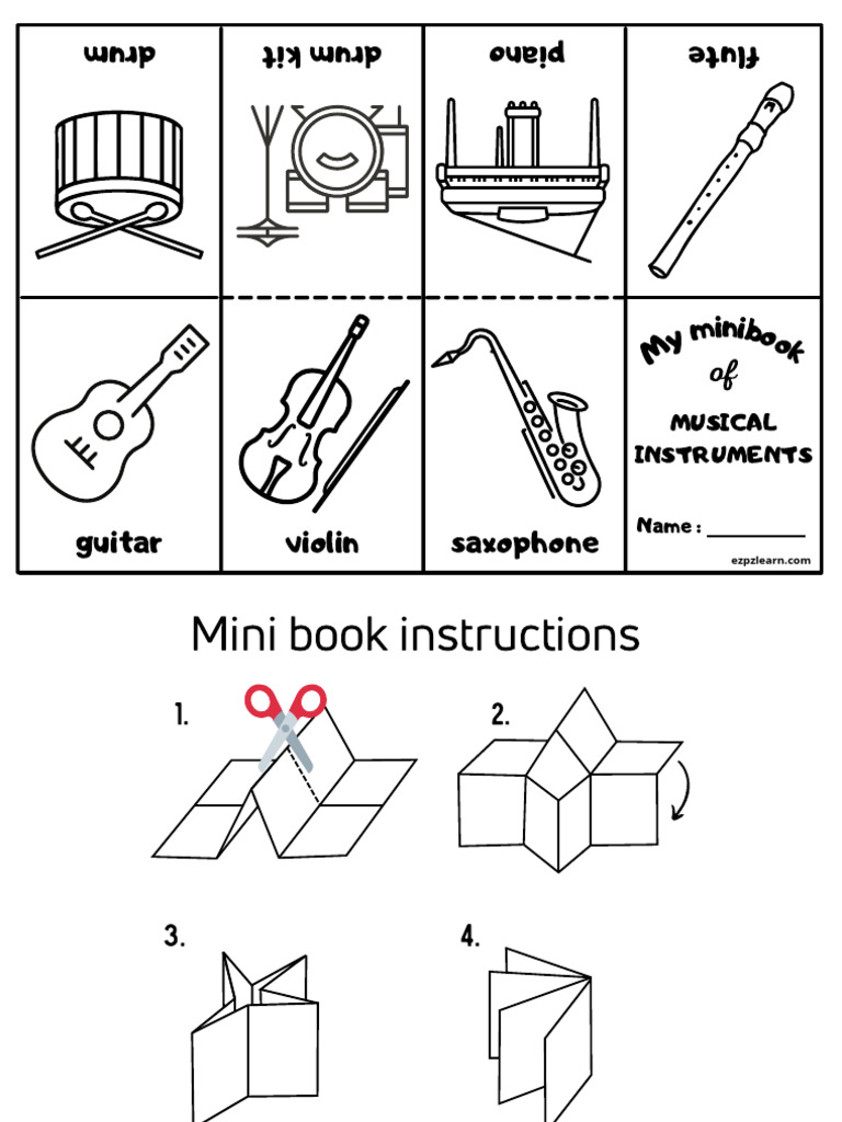 Musical Instruments Mini Coloring Book | PDF
