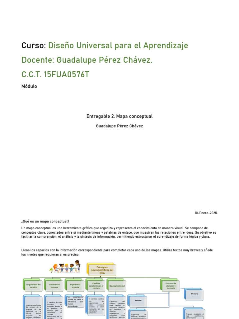 Entregable Módulo 2 DUA - PEREZ CHAVEZ | PDF | Aprendizaje | Cerebro