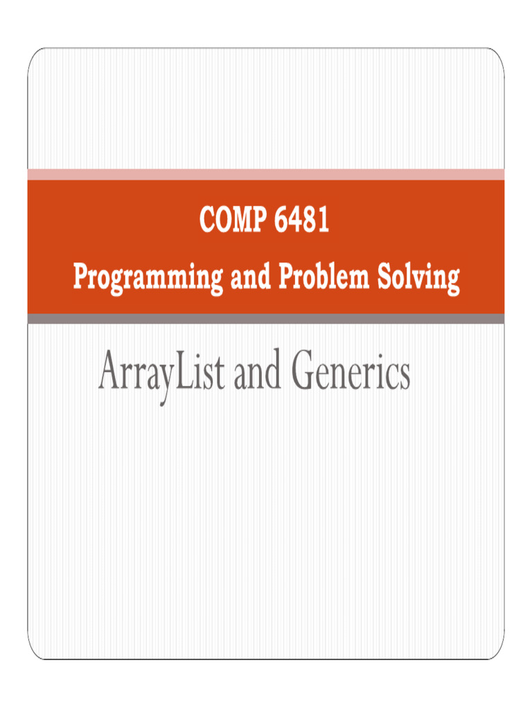 ArrayList Generics | PDF