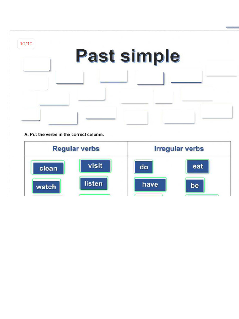 Sandrez - Mario - Simple Past Tense (Regular and Irregular Verbs ...
