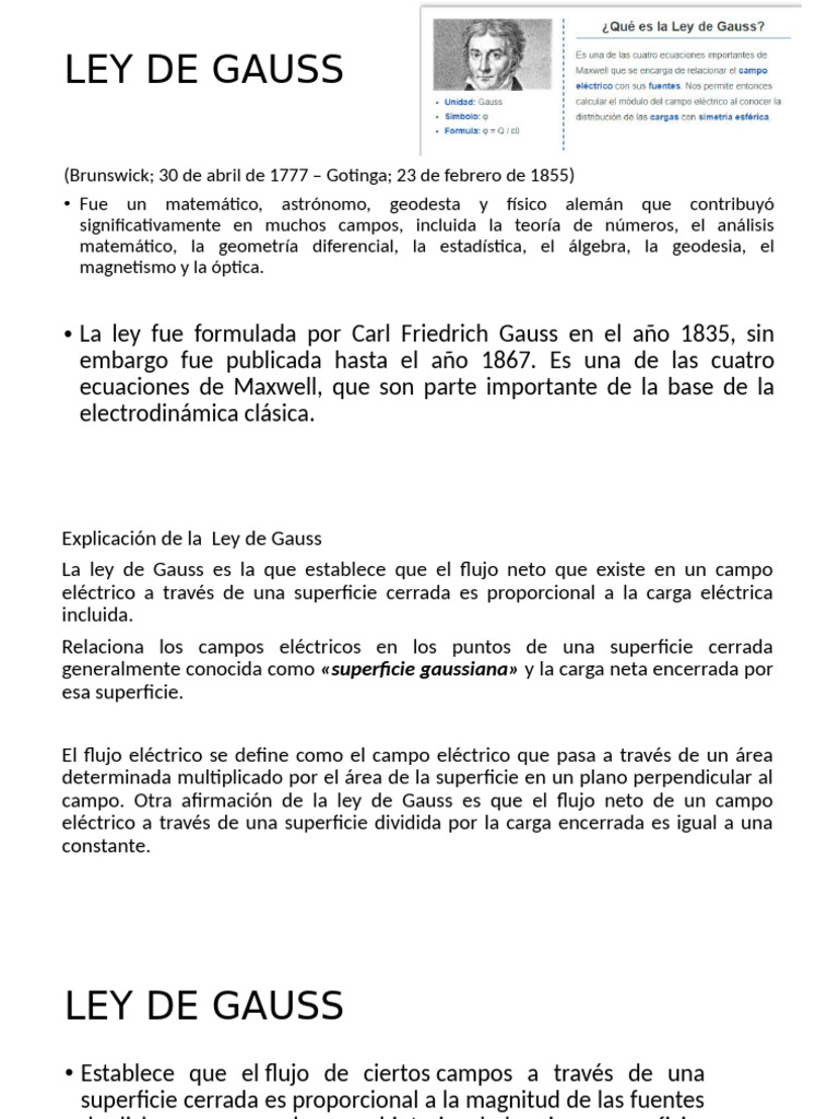 Ley de Gauss: Flujo y Carga Eléctrica | PDF