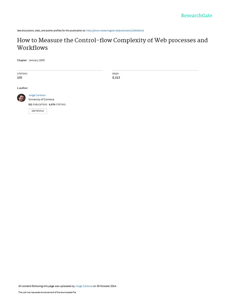 BC-2005-005-WorkflowHandbook-Control-flow-Complexity | PDF | Complexity | Computing