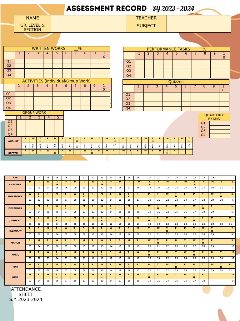 Assessment Record Final 4x6 | PDF