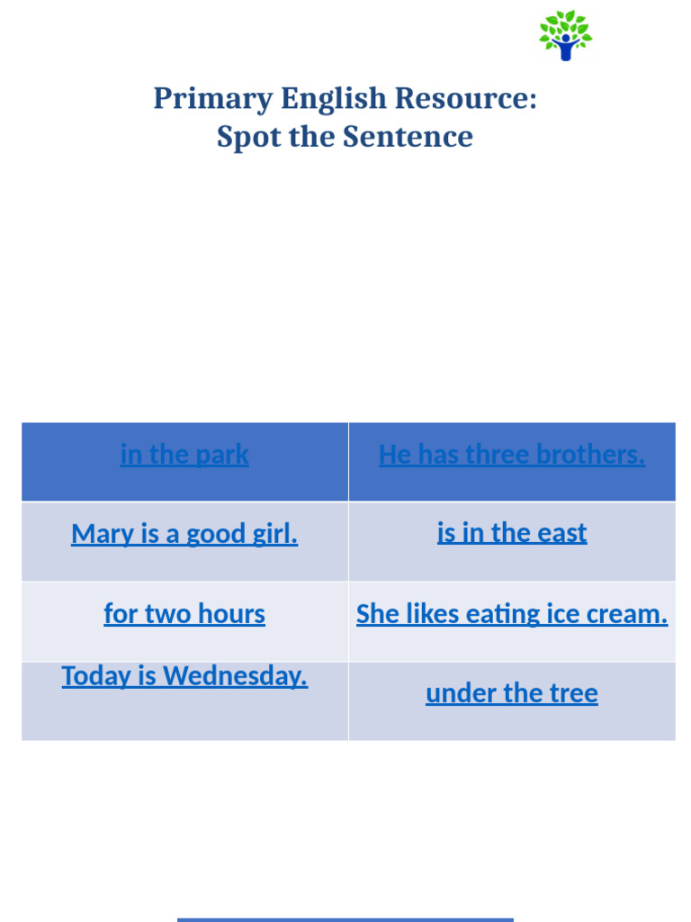 (W07.1) Spot The Sentence | PDF