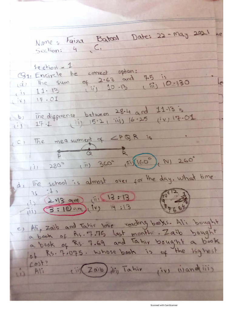 Faiza - Batool Exam | PDF