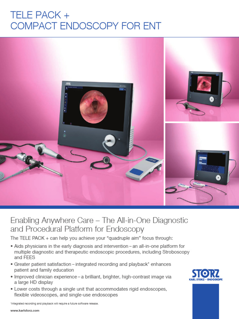 TELE PACK + - Compact Endoscopy For ENT | PDF | Endoscopy | Camera