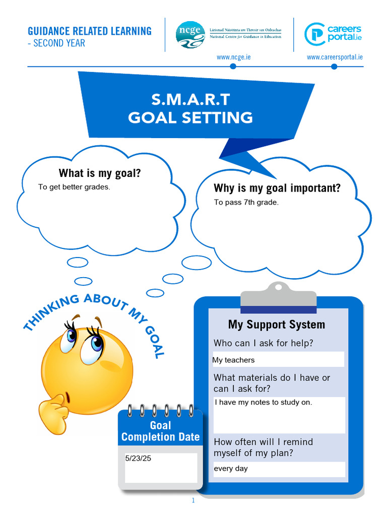 GRL2ndGoalSetting (Worksheet) | PDF | Learning | Psychology