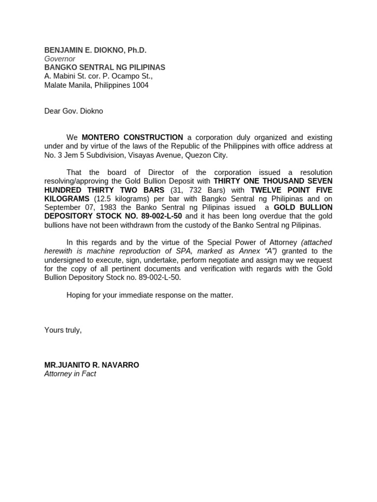 Leter - BSP - MONTERO CONSTRUCTION | PDF