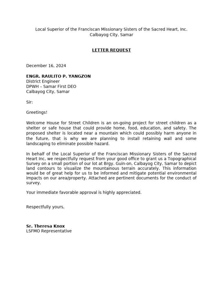 Letter Request for DPWH | PDF