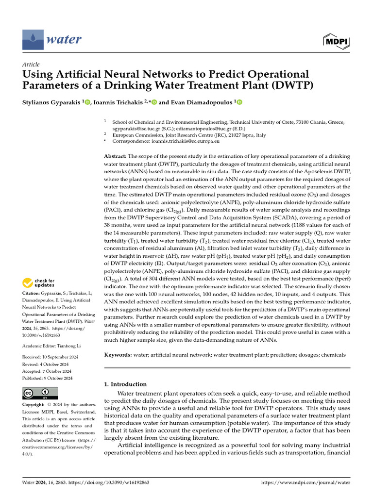 Using Artificial Neural Networks To Predict Operat Pdf Artificial