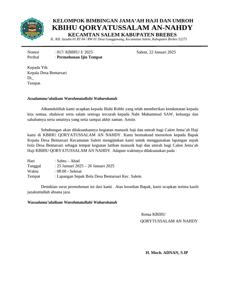 Surat-Permohonan-Ijin-Tempat | PDF