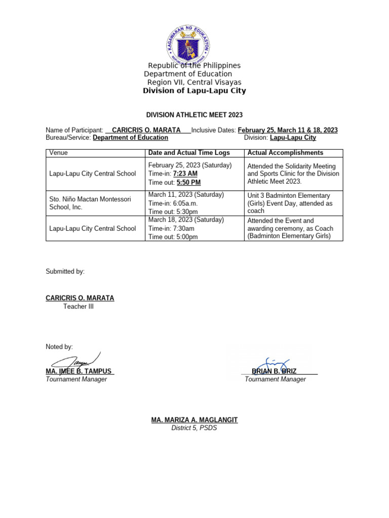 Accomplishment City Meet2 | PDF