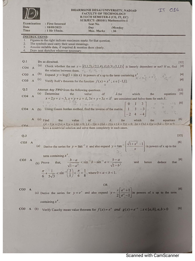 Sem-1 Sessional | PDF