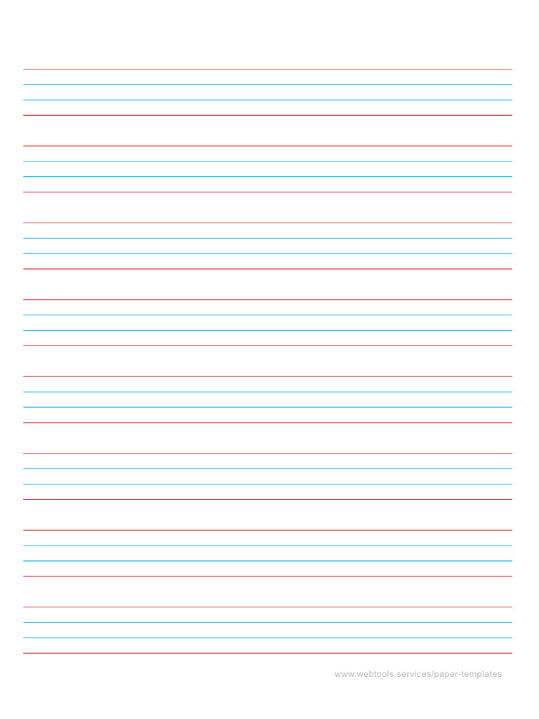 Wide Four Lines English Alphabet Writing Paper Template-A4 With 0.375 ...