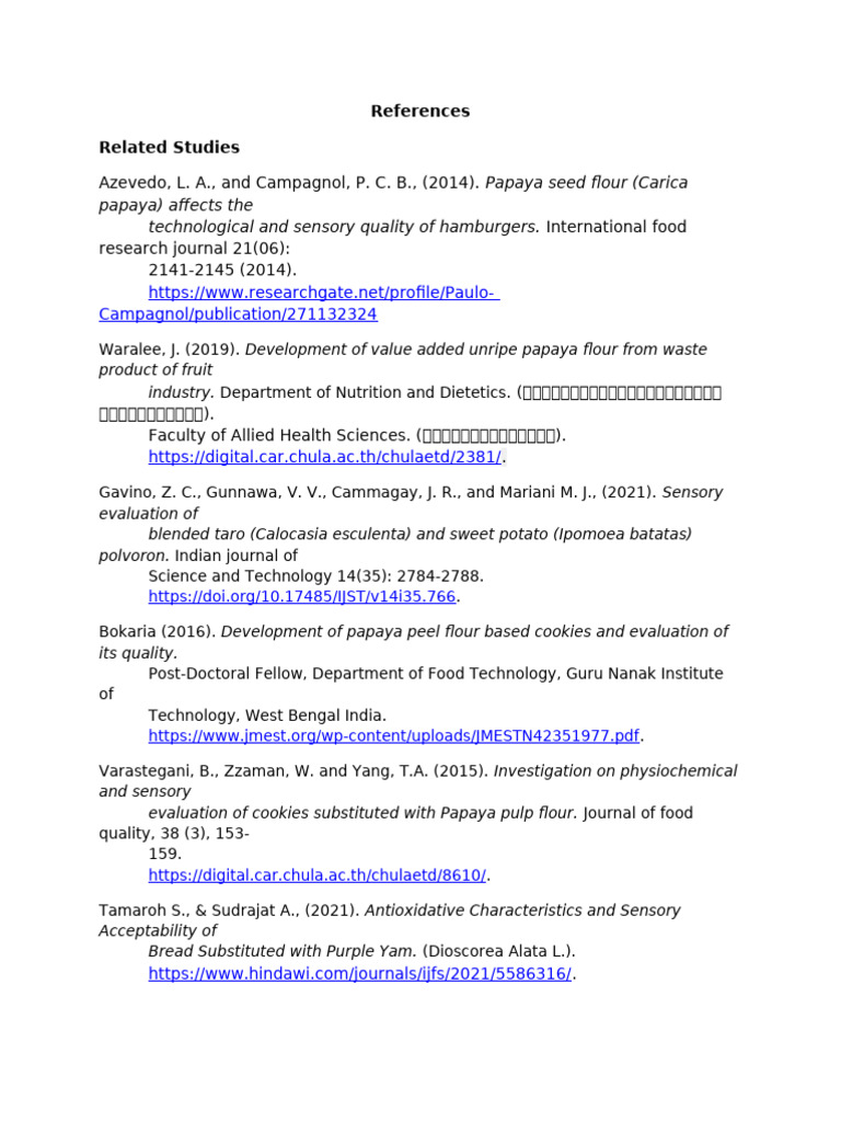 References | PDF | Sweet Potato | Foods