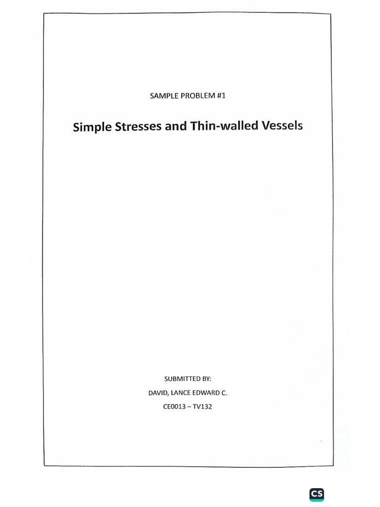 Sample Problem 1 | PDF