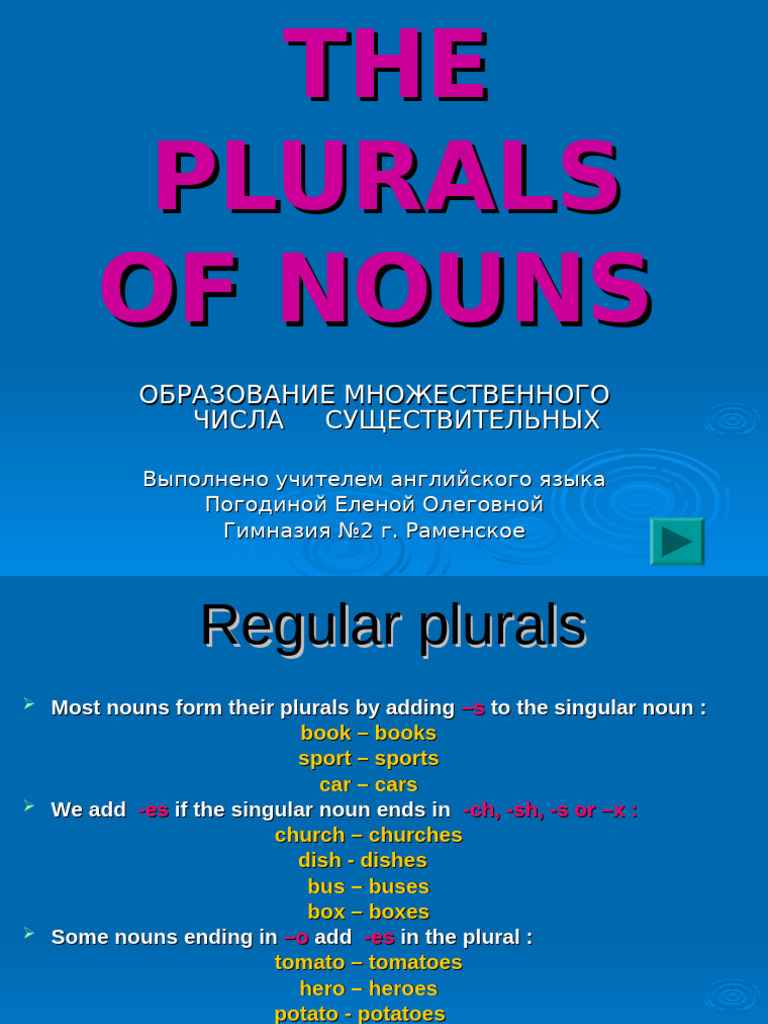 The Plurals of Nouns | PDF | Plural | Latin
