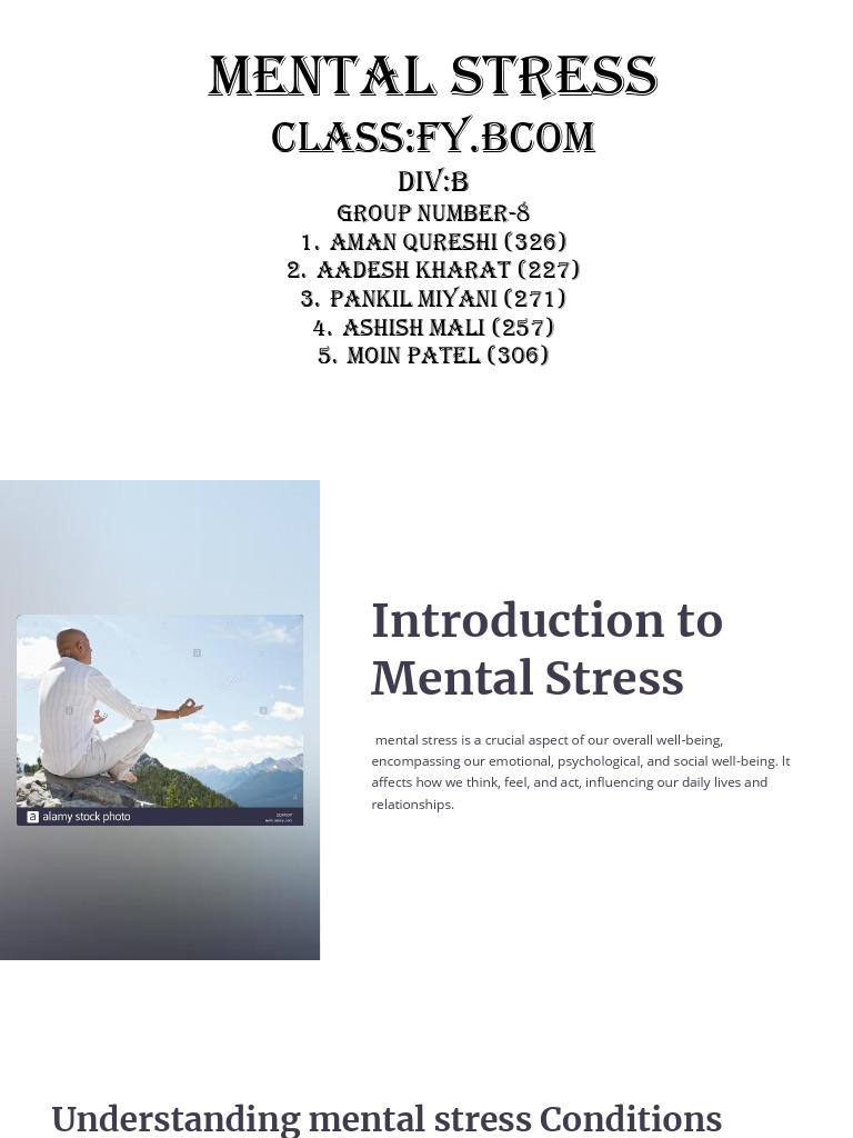 Aman Qureshi | PDF | Stress (Biology) | Mental Disorder