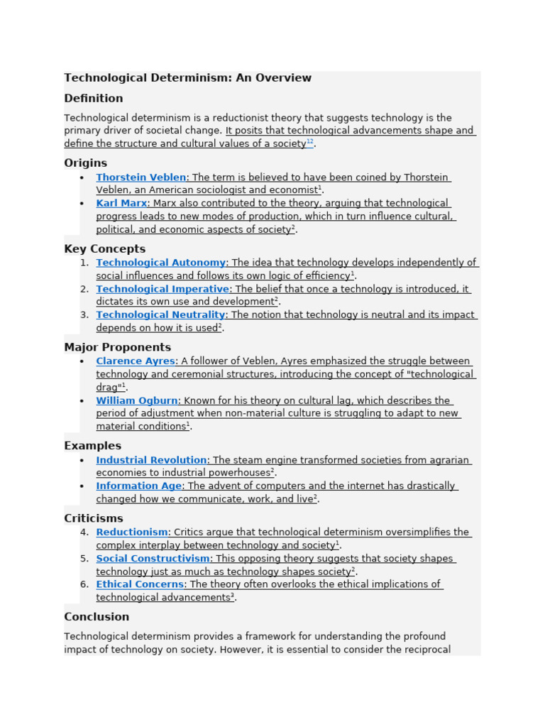 Technological Determinism Explained | PDF
