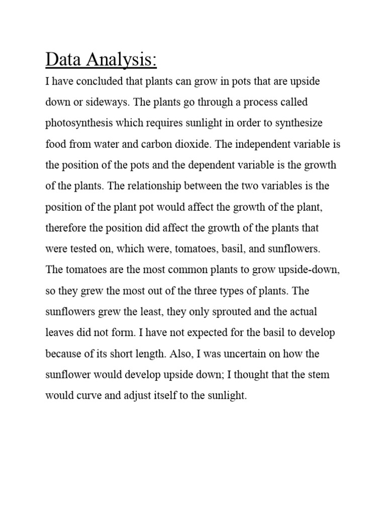 Plants Pot Experiment | PDF | Plants | Experiment