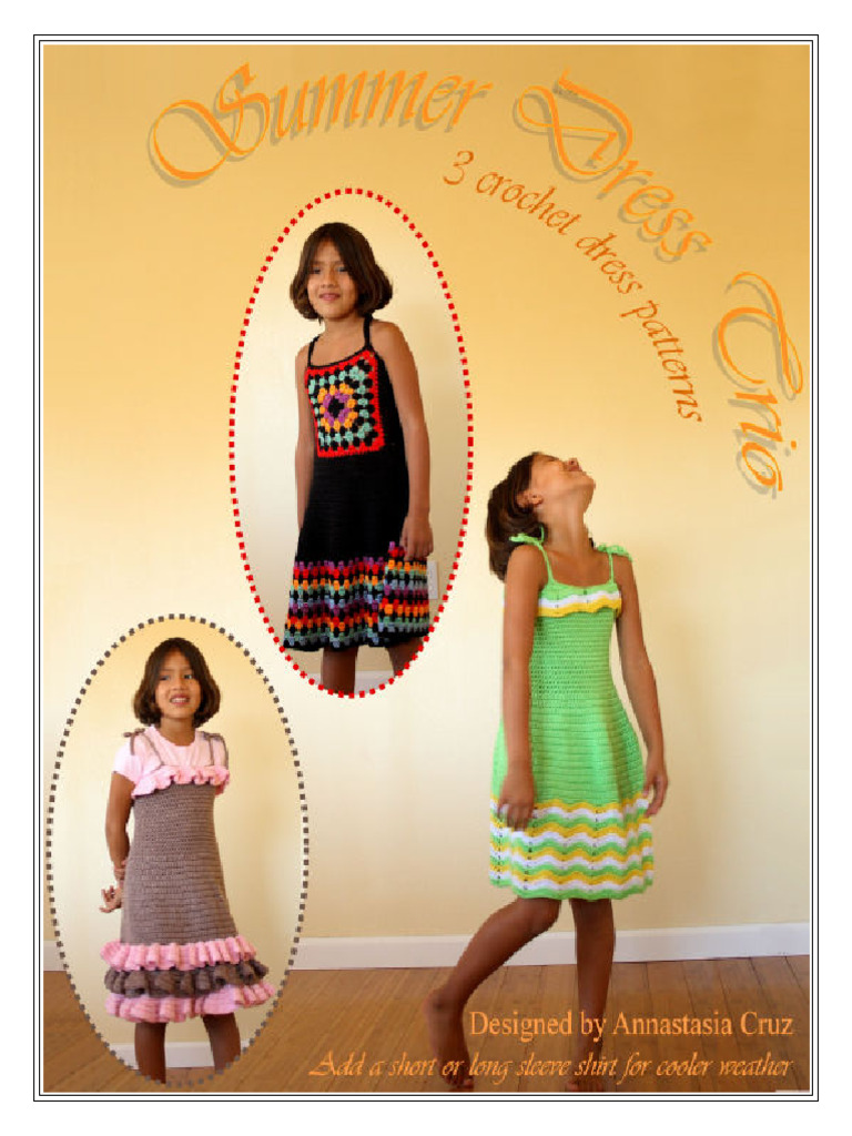 Easy Ruffle Dress Pattern Sizes 2-8 | PDF | Crochet | Figured Fabrics
