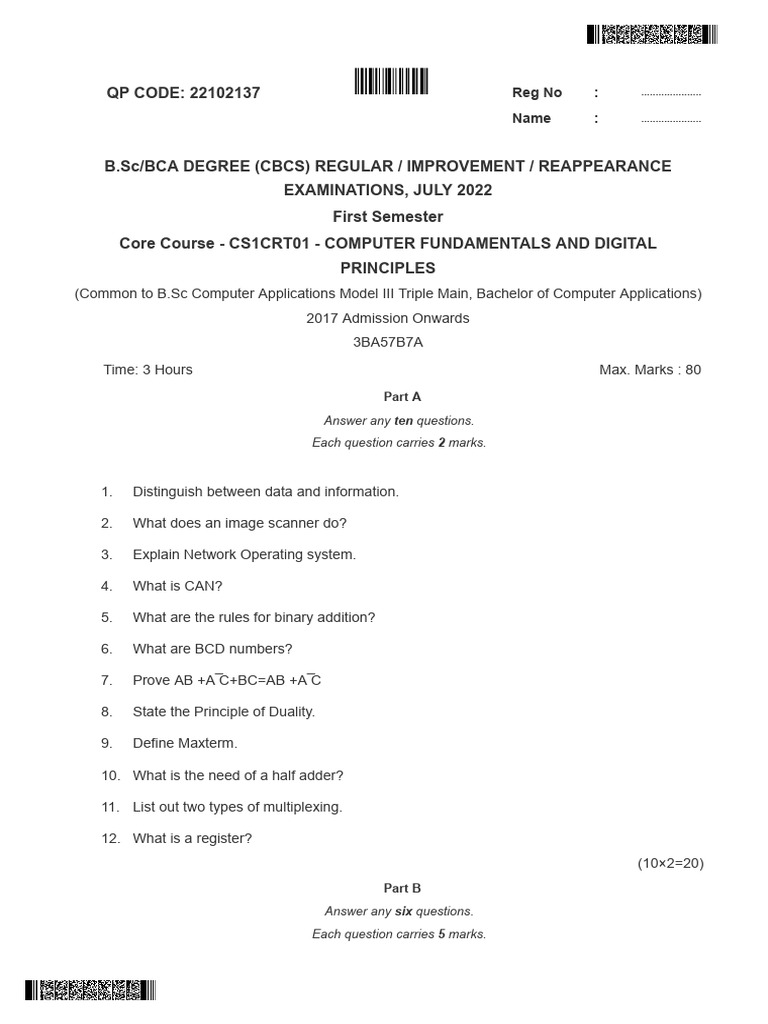 Computer Fundamentals and Digital Principles 2022 | PDF | Arithmetic ... Computer Fundamentals and Digital Principles 2022 | PDF | Arithmetic ...