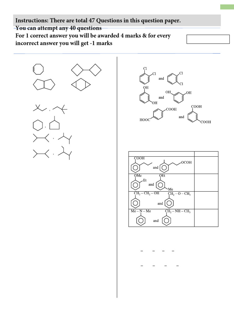 Pages from Structural Isomerism Practice Sheet (Pathshala 11th JEE 2023 ...