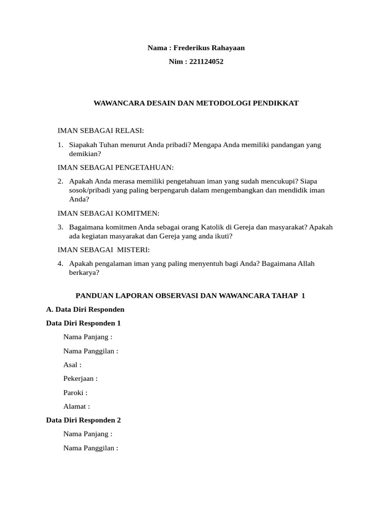 Wawancara Desain Dan Metodologi Pendikkat Edy | PDF