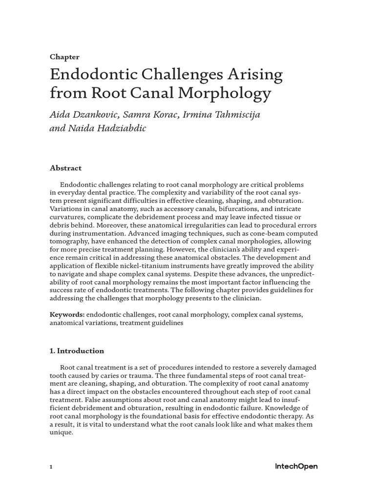 Endodontic Challenges Arising From Root Canal Morp | PDF | Human Tooth ...