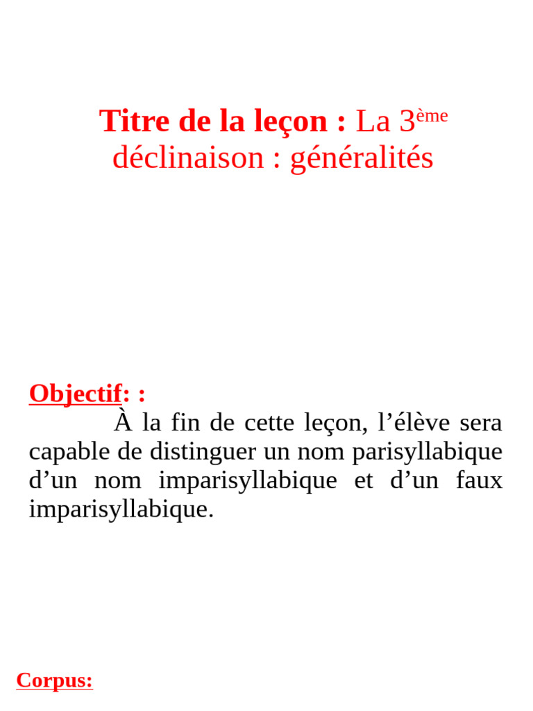 Noms de la 3ème déclinaison en latin | PDF | Vertu | Grammaire