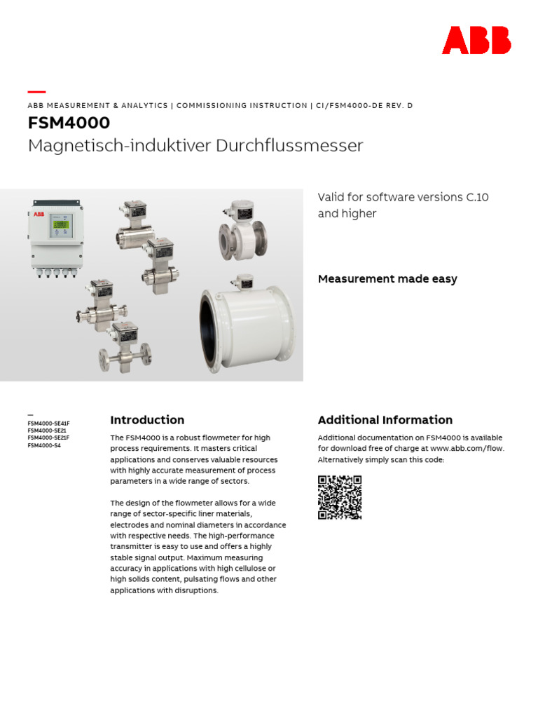Ci FSM4000 en D | PDF | Flow Measurement | Pipe (Fluid Conveyance)
