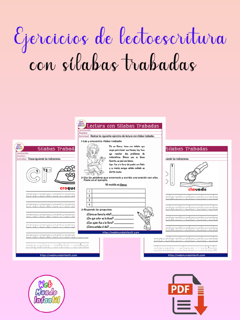 Lectoescritura Con Silabas Trabadas | PDF