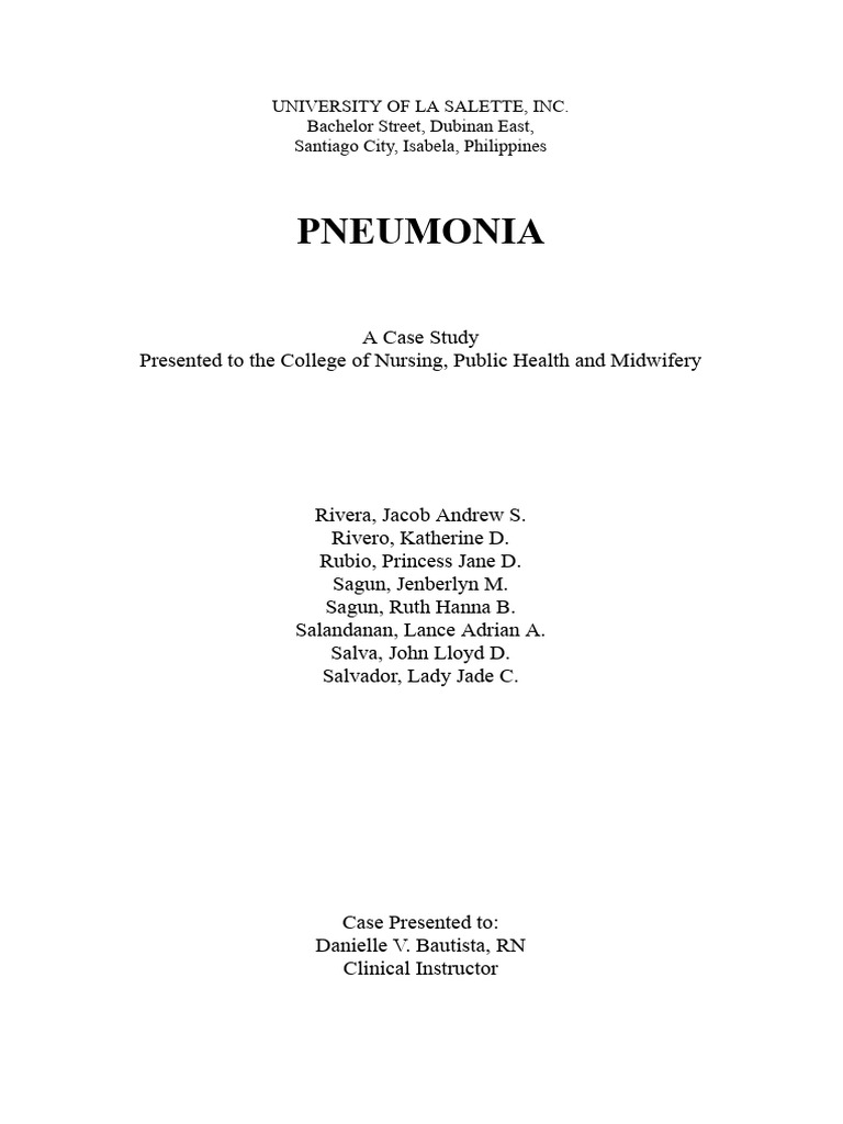 Pneumonia Case Pres | PDF | Respiratory Tract | Lung
